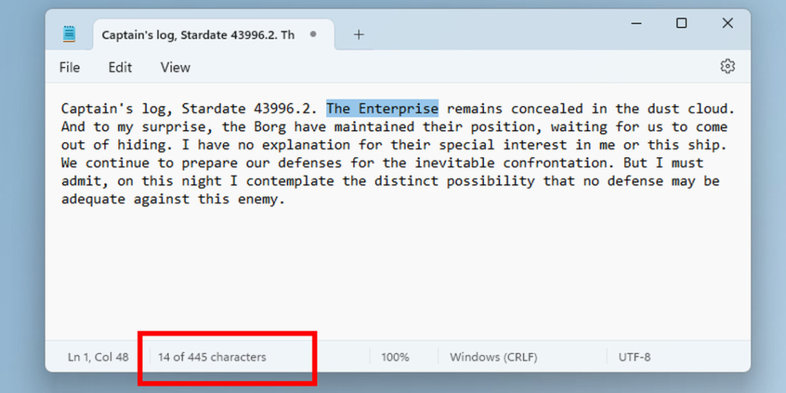 Notepad on Windows 11 is finally getting a character count | The ...