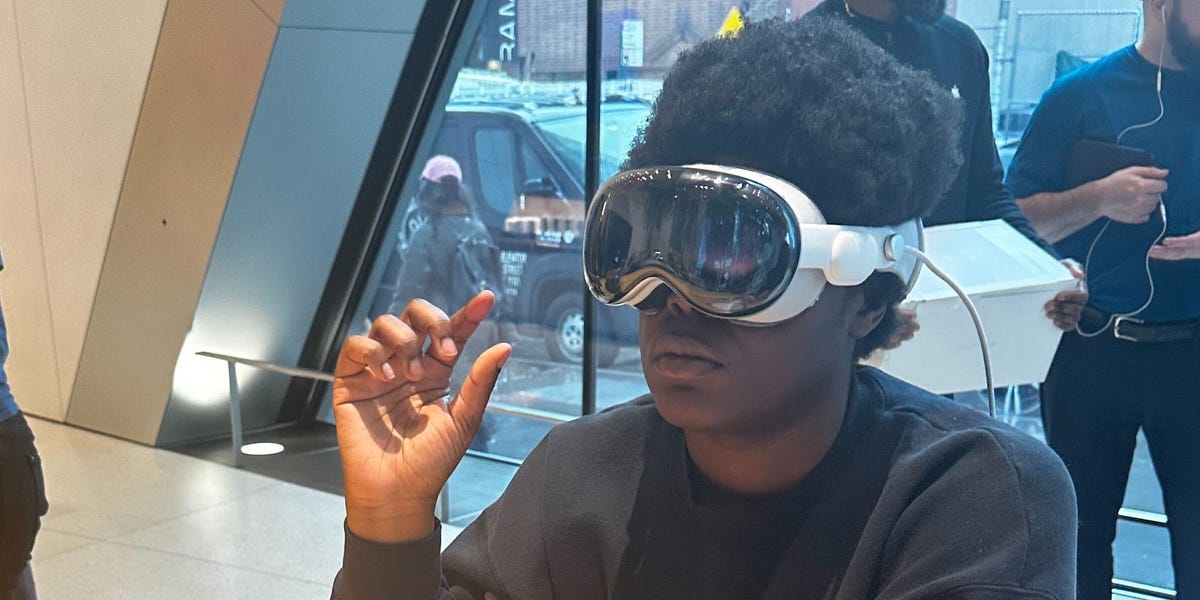 I waited in line to try Apple's Vision Pro for free on launch day. One ...