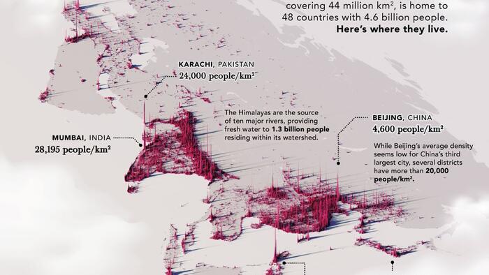 Visualizing Asia's Massive Population Patterns By Density | The Markets ...