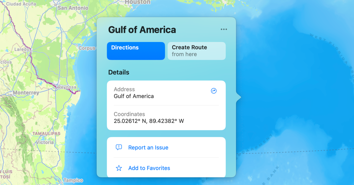 Apple Maps now shows the Gulf of America | The Markets Café