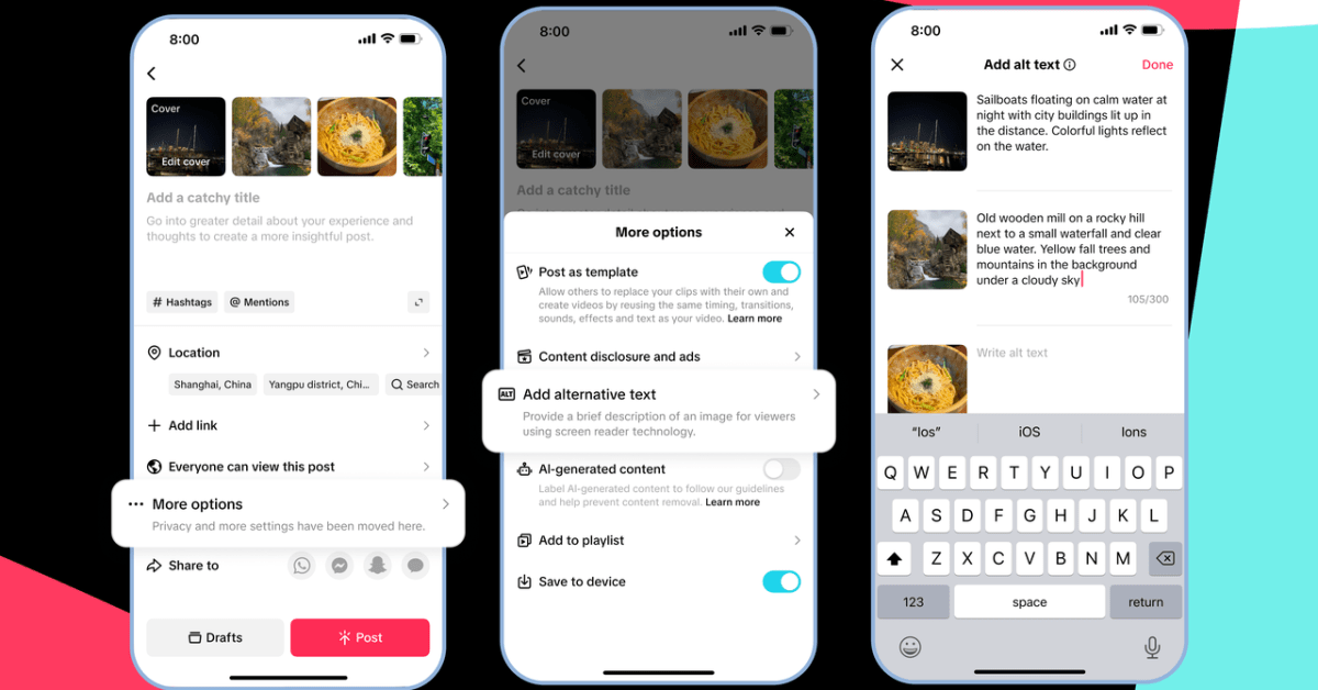 TikTok is using AI-generated alt text to describe photos | The Markets Cafe